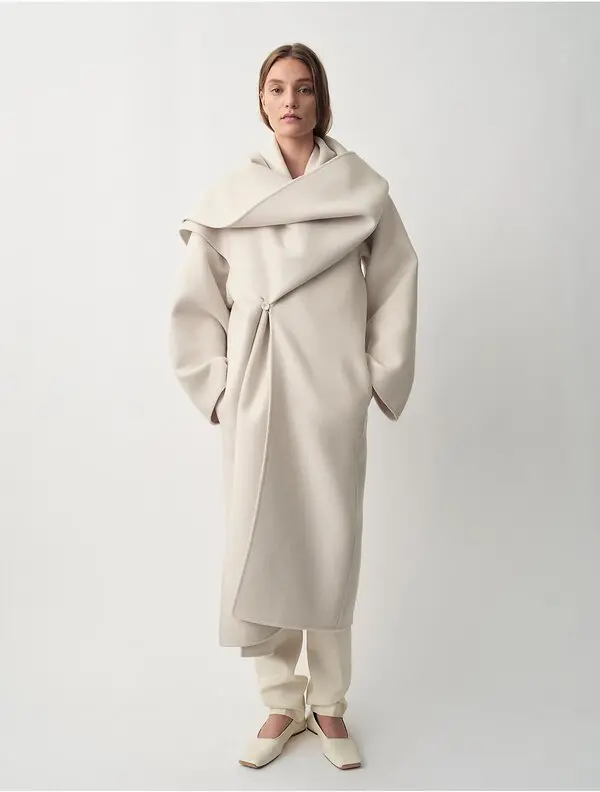Calvin Klein Double-faced Wool And Cashmere Draped Coat