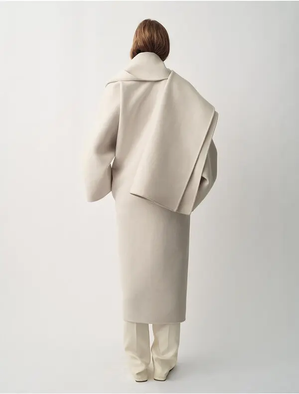 Calvin Klein Double-faced Wool And Cashmere Draped Coat
