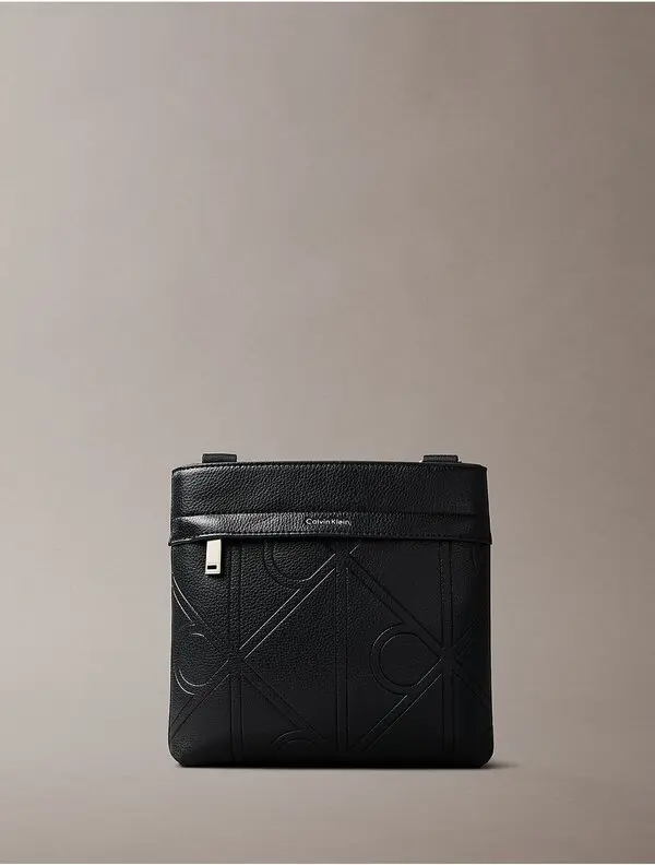 Calvin Klein Embossed Emblem Logo Crossbody Bag