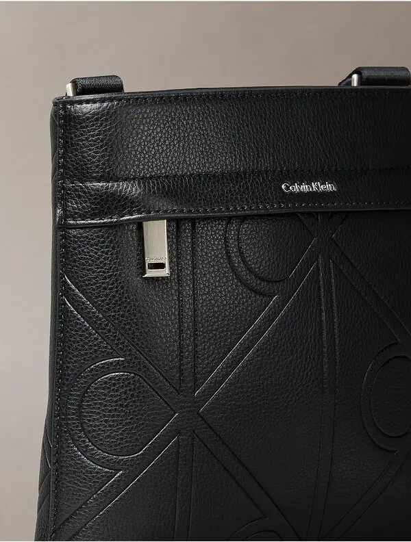 Calvin Klein Embossed Emblem Logo Crossbody Bag
