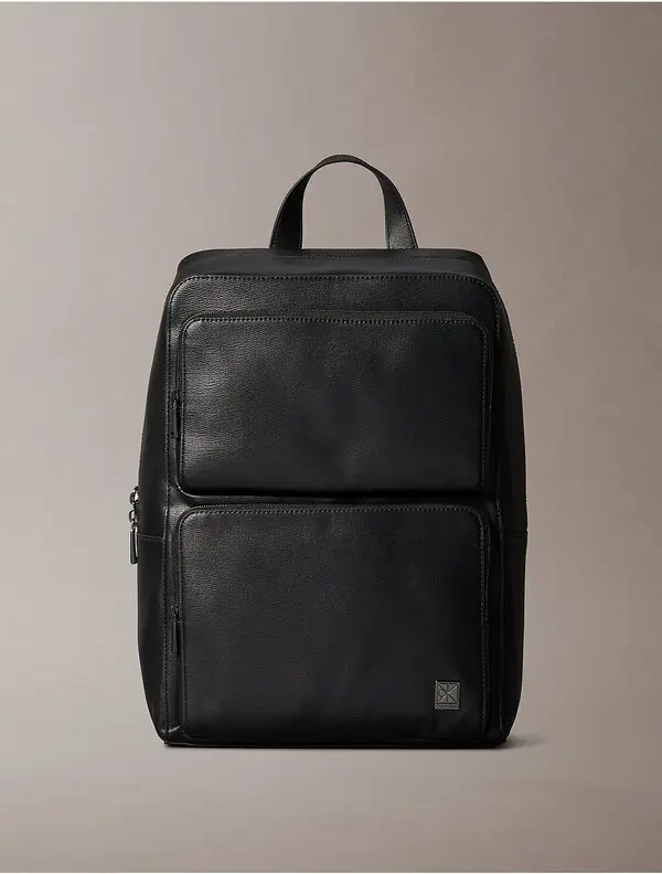 Calvin Klein Emblem Logo Slim Backpack - Black