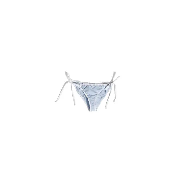 Miu Miu Poplin Bikini Briefs - Light Blue/white