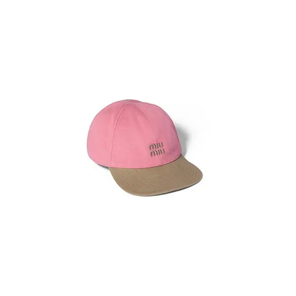 Miu Miu Drill Baseball Cap - Begonia Pink/cord