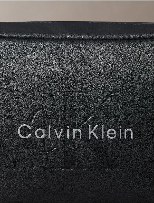Calvin Klein Embossed Monologo Dopp Kit - Black