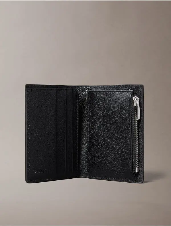 Calvin Klein Embossed Emblem Logo Slim Bifold Wallet