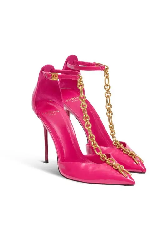 Balmain Sync Patent Leather Stilettos - Pink