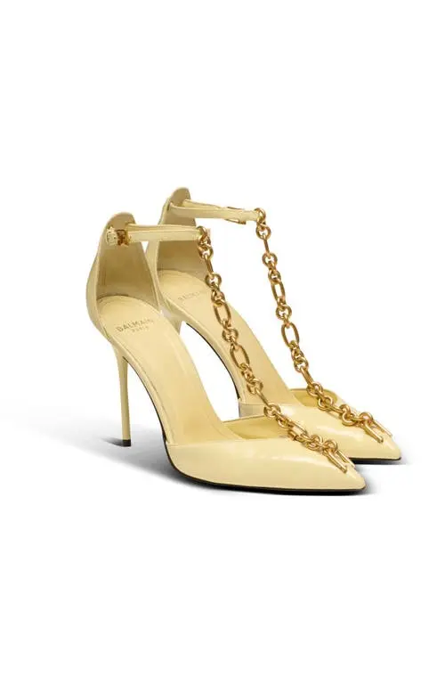 Balmain Sync Patent Leather Stilettos - Yellow