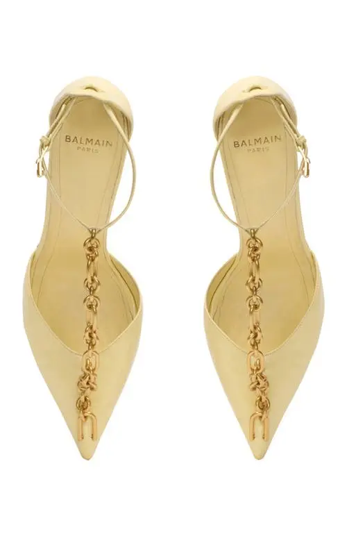 Balmain Sync Patent Leather Stilettos - Yellow