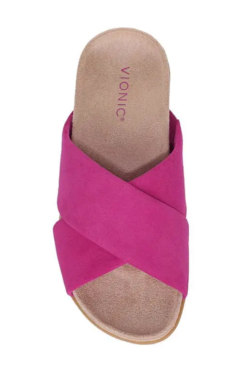 Vionic Etna Crossover Slide Sandal - Rose Violet