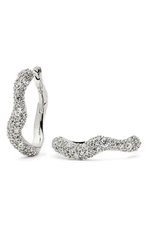 MISSOMA Small Molten Snow Huggie Hoop Earrings - Silver
