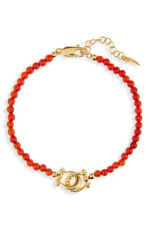 MISSOMA Lunar Year Horseshoe & Red Onyx Bead Bracelet - Gold/red