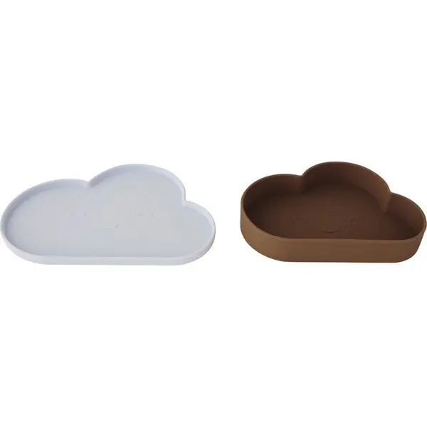 OYOY Chloe Cloud Plate & Bowl - Ice Blue/choko