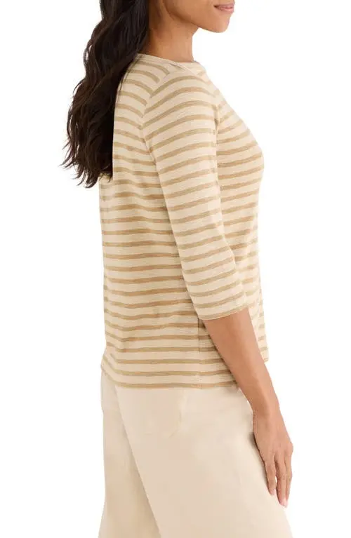 NIC+ZOE Striped Boat Neck T-shirt
