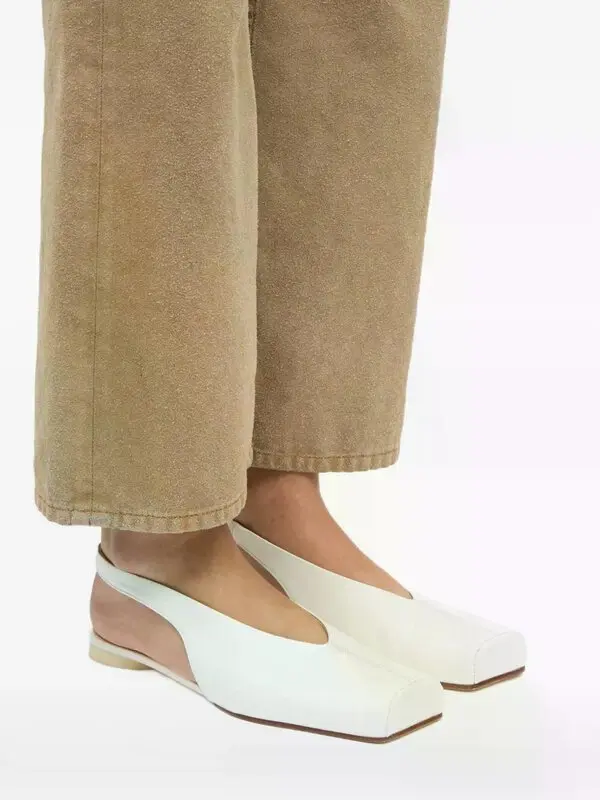 MAISON MARGIELA Square-toe Slingback Flat Pumps - White