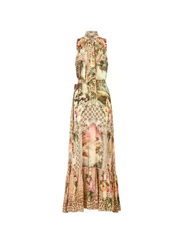 Camilla Watercolour Wonderland Maxi Dress - Neutrals