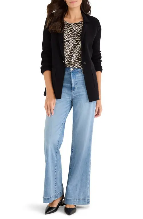 NIC+ZOE Lacy Diamonds Satin Woven Shirt