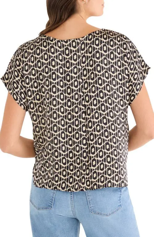 NIC+ZOE Lacy Diamonds Satin Woven Shirt