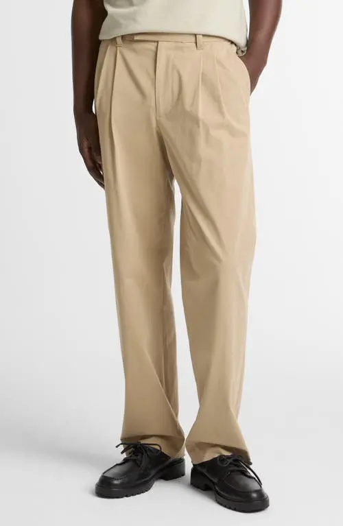 Vince Louie Pleated Stretch Cotton Pants - Teak