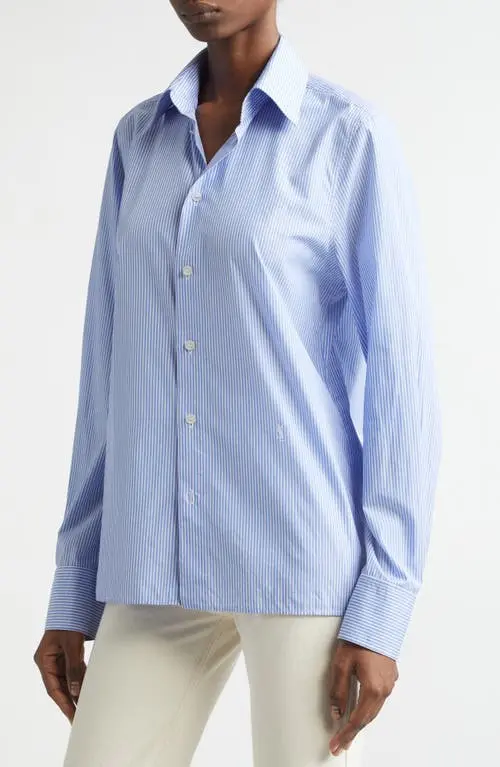 Saint Laurent Stripe Cotton Poplin Shirt
