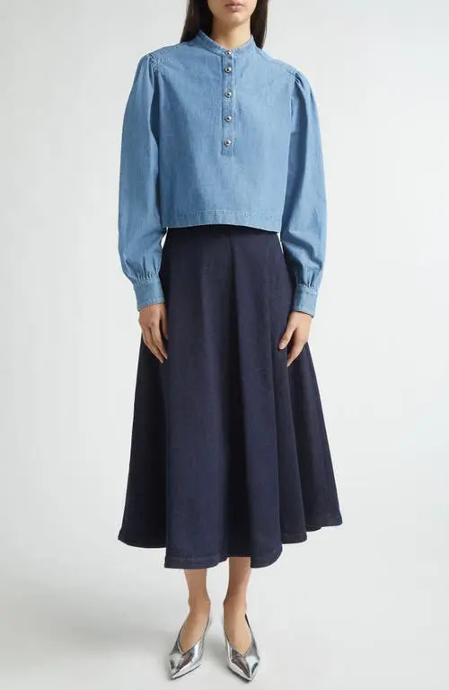 Altuzarra Varda A-line Denim Skirt - Berry