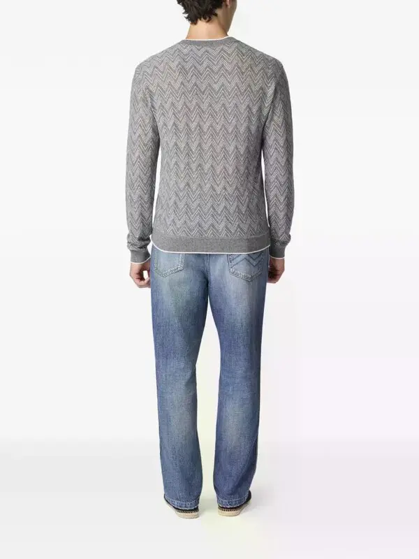 Missoni Zigzag-pattern Crew-neck Sweater - Grey