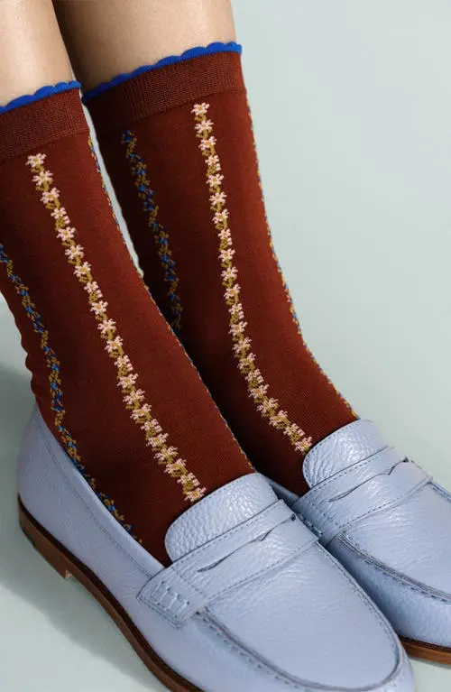 Hansel From Basel Louelle Crew Socks - Rust