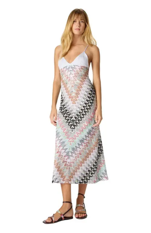 Missoni Sleeveless V-neck Maxi Dress With Contrasting Top - Multicoloured