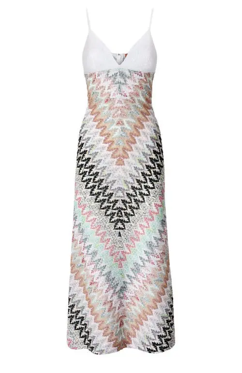 Missoni Sleeveless V-neck Maxi Dress With Contrasting Top - Multicoloured