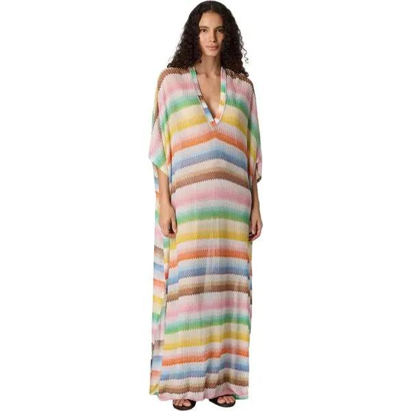 Missoni Long Caftan Cover-up With Dégradé Zigzag Motif - Multicoloured
