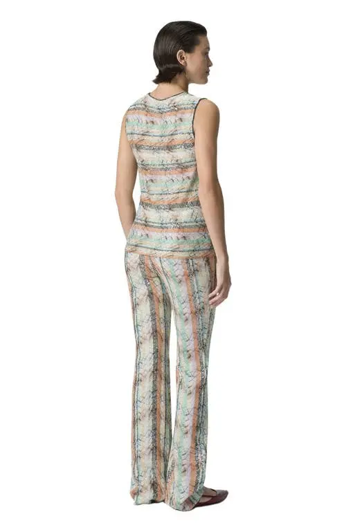 Missoni Sleeveless Top In Viscose Lamé Blend With Multi-technique Knit - Multicoloured