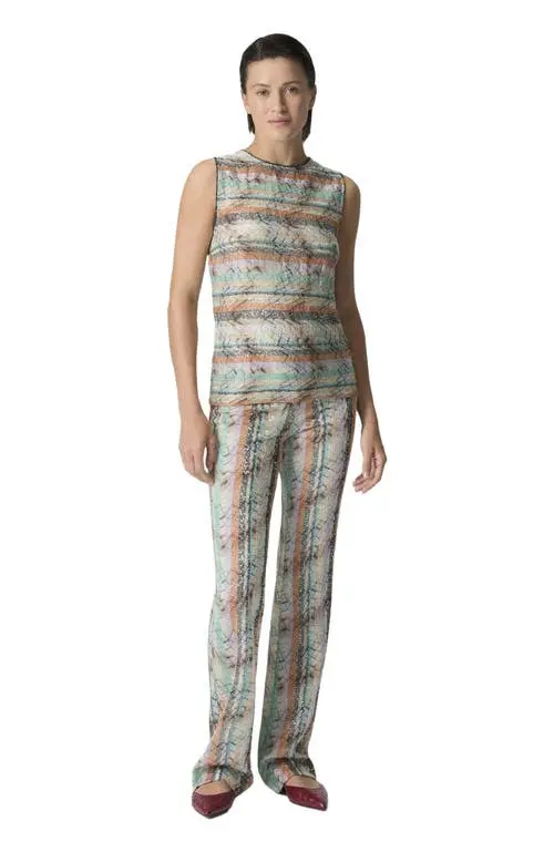Missoni Sleeveless Top In Viscose Lamé Blend With Multi-technique Knit - Multicoloured