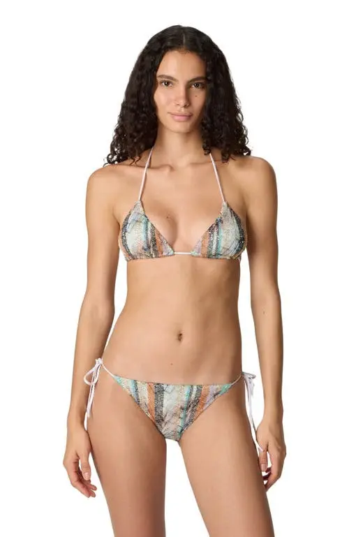 Missoni Bikini In Viscose Lamé Blend With Multi-technique Knit - Multicoloured
