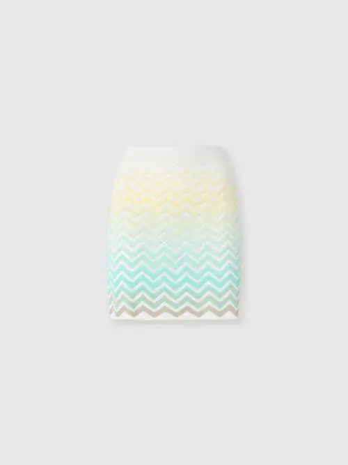 Missoni Cotton-viscose Chevron Dégradé Mini Skirt - Sea Green & Brown