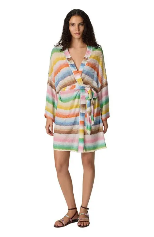 Missoni Short Kimono Cover-up With Dégradé Zigzag Pattern - Multicoloured