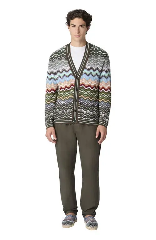Missoni Cotton And Viscose Chevron Cardigan - Multicoloured
