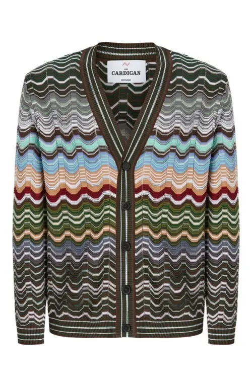 Missoni Cotton And Viscose Chevron Cardigan - Multicoloured