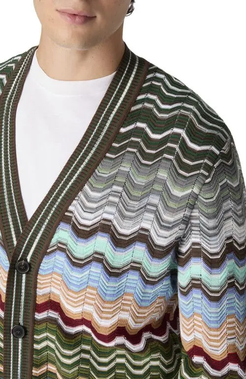 Missoni Cotton And Viscose Chevron Cardigan - Multicoloured