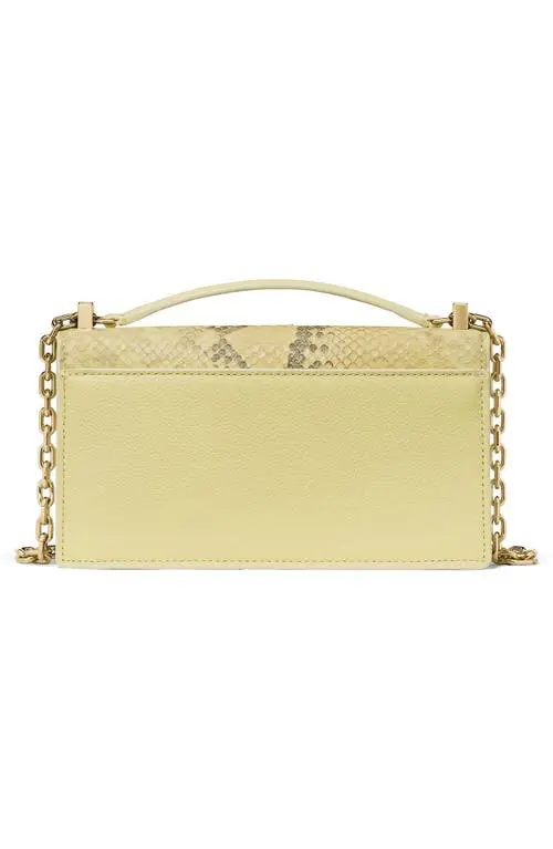 Kate Spade New York Deco Mixed Media Convertible Leather Crossbody Bag - Pale Citron