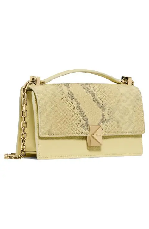 Kate Spade New York Deco Mixed Media Convertible Leather Crossbody Bag - Pale Citron