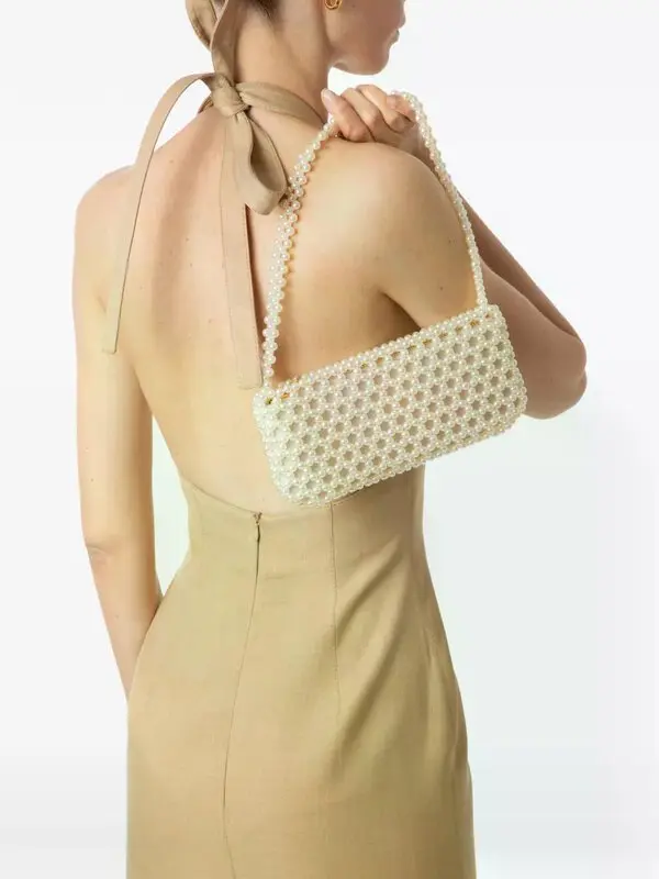 0711 TBILISI May Beaded Shoulder Bag - Neutrals