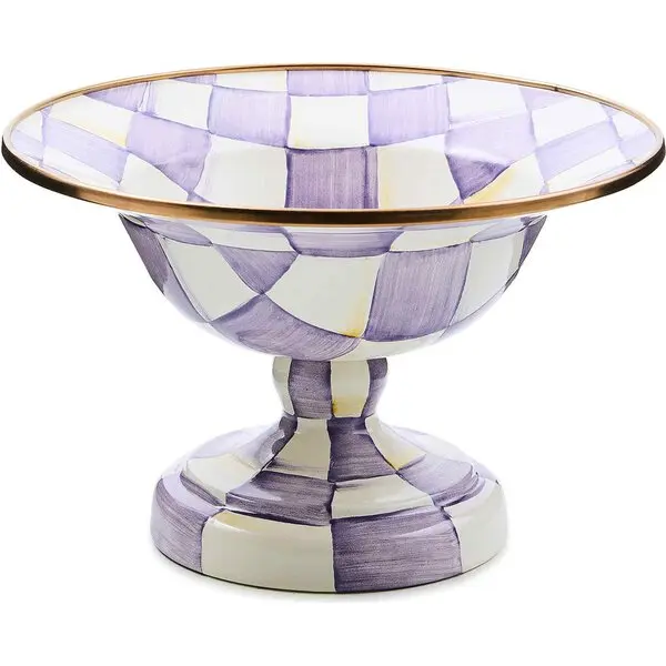 MACKENZIE-CHILDS Check Small Compote Bowl - Violet