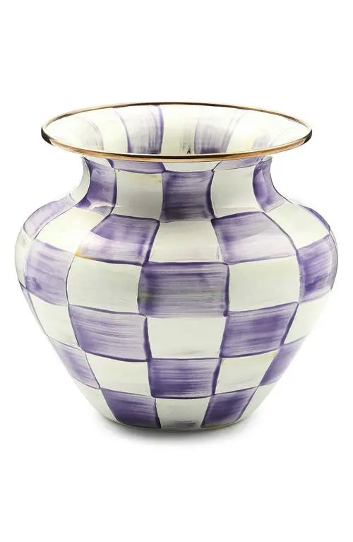 MACKENZIE-CHILDS Check Large Enameled Steel Vase - Violet