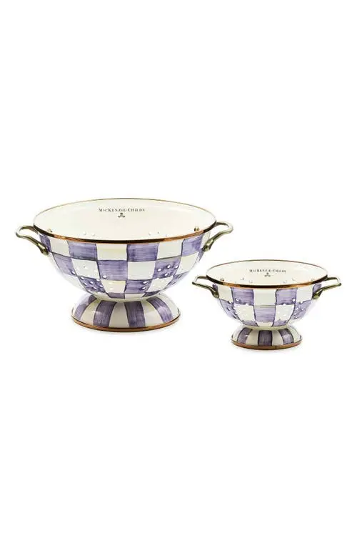 MACKENZIE-CHILDS Check Large Colander - Violet