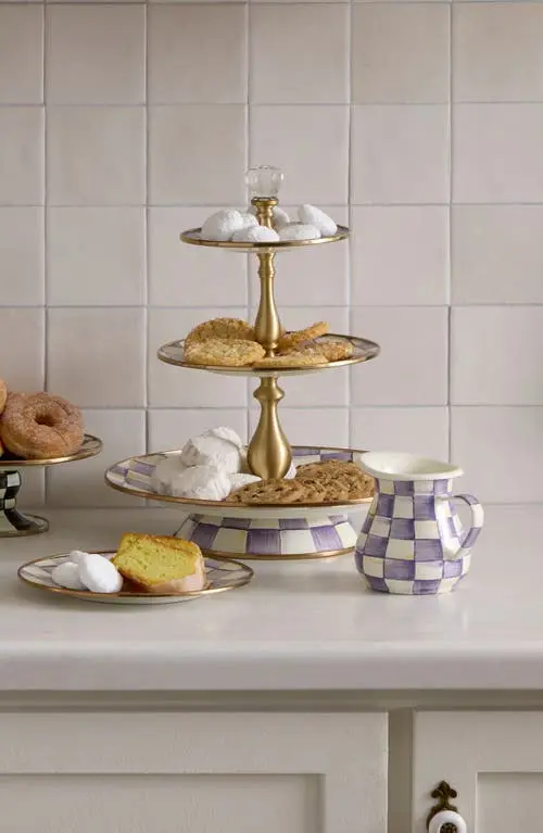 MACKENZIE-CHILDS Check Three Tier Sweet Stand