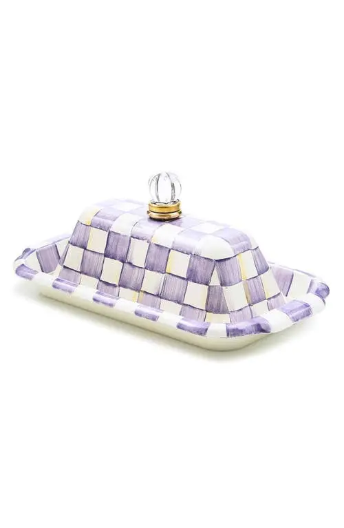 MACKENZIE-CHILDS Check Enameled Steel Butter Box - Violet