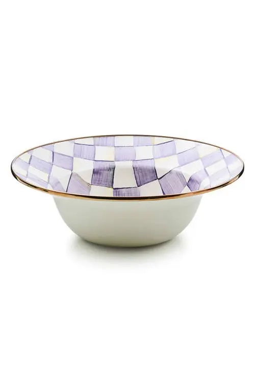 MACKENZIE-CHILDS Check Enamel Serving Bowl - Violet