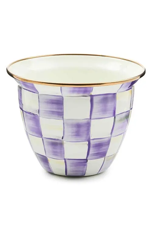 MACKENZIE-CHILDS Large Check Enamel Flower Pot - Violet