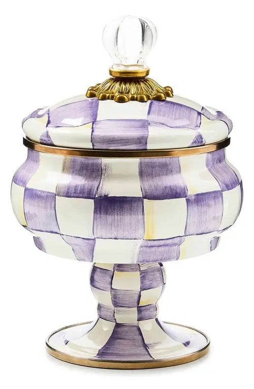 MACKENZIE-CHILDS Check Enameled Steel Curiosity Pot - Violet