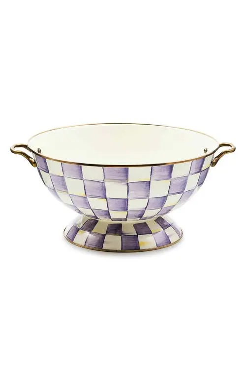 MACKENZIE-CHILDS Emerald Check Enameled Steel Everything Bowl - Violet