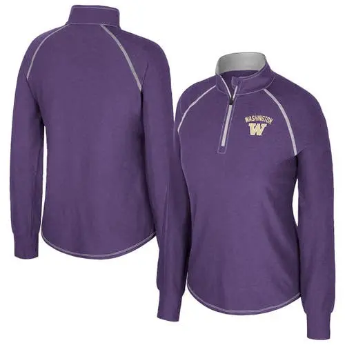 COLOSSEUM Washington Huskies Bikram Raglan Quarter-zip Top - Purple